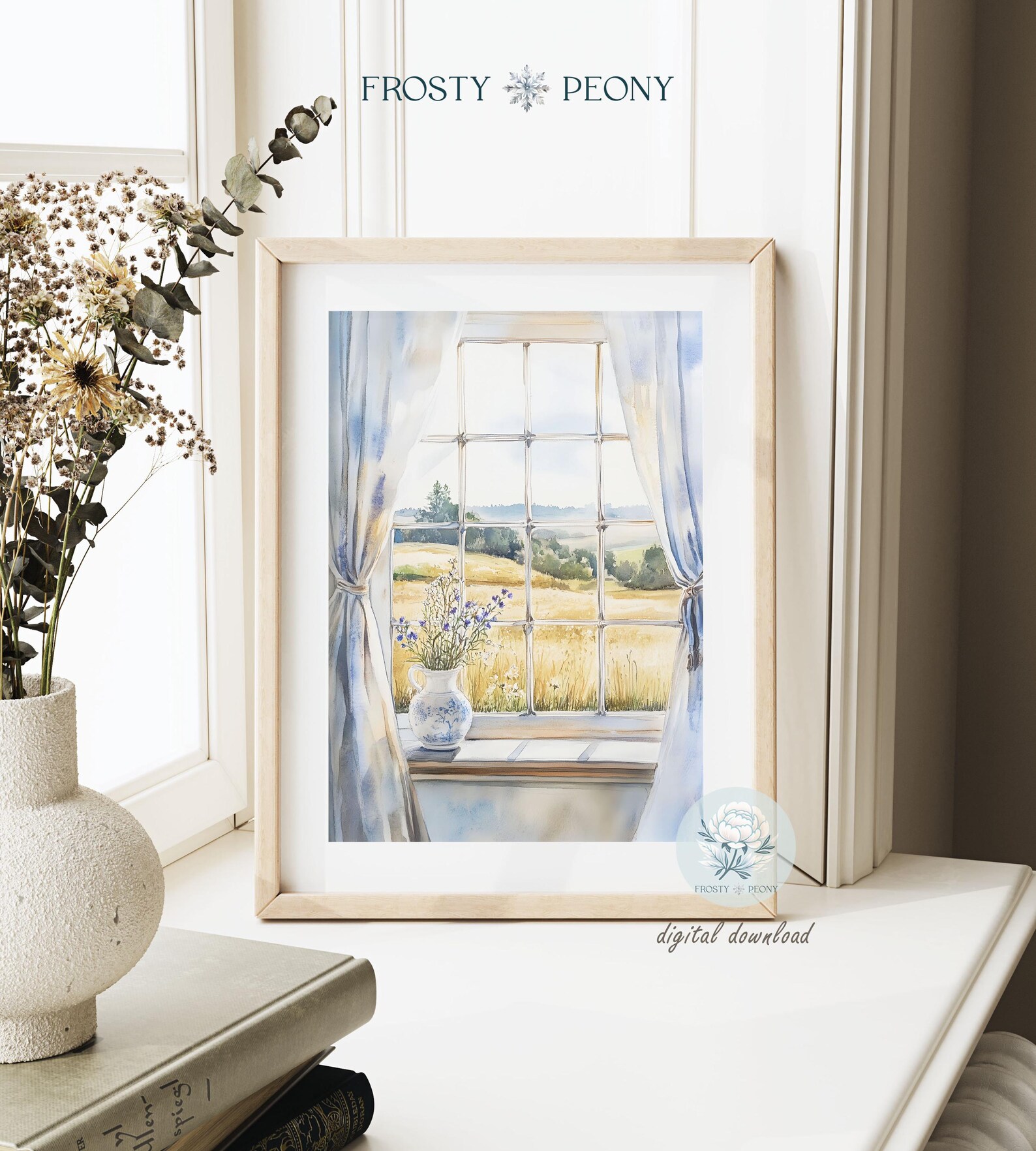 Farmhouse Window View Art Print: Rustic Fall Autumn Countryside ...