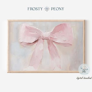 Delicate Pastel Pink Bow Art Print | Coquette Room Decor | Minimalist ...