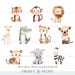 10 Watercolor Cute Wild Animals Clipart Bundle PNG Digital Download ...