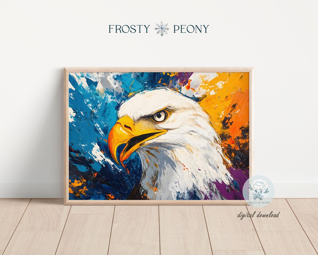Striking Abstract Bald Eagle Art Print | Expressive Wall Art | Modern ...