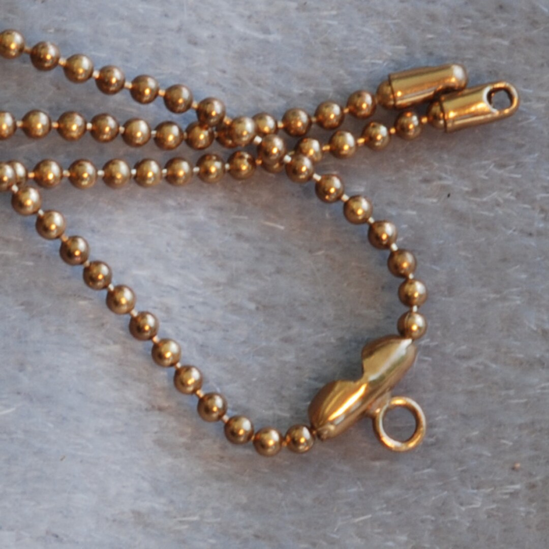 Vintage Ball Chain Necklace Component - Center Bail Connector for 2mm ...