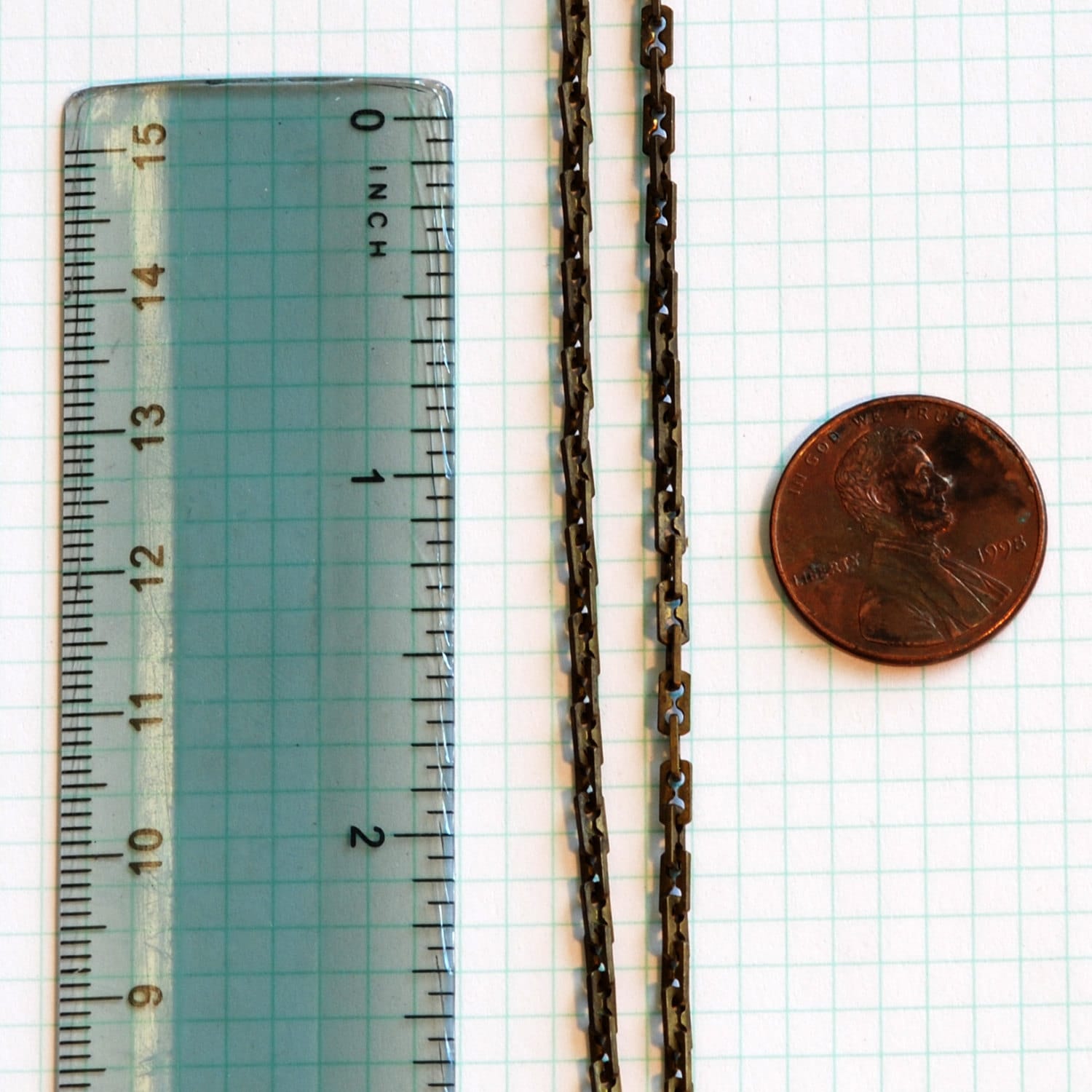 Vintage Brass Square Link Chain Chain by the Foot Bronze Patina Jewelry ...