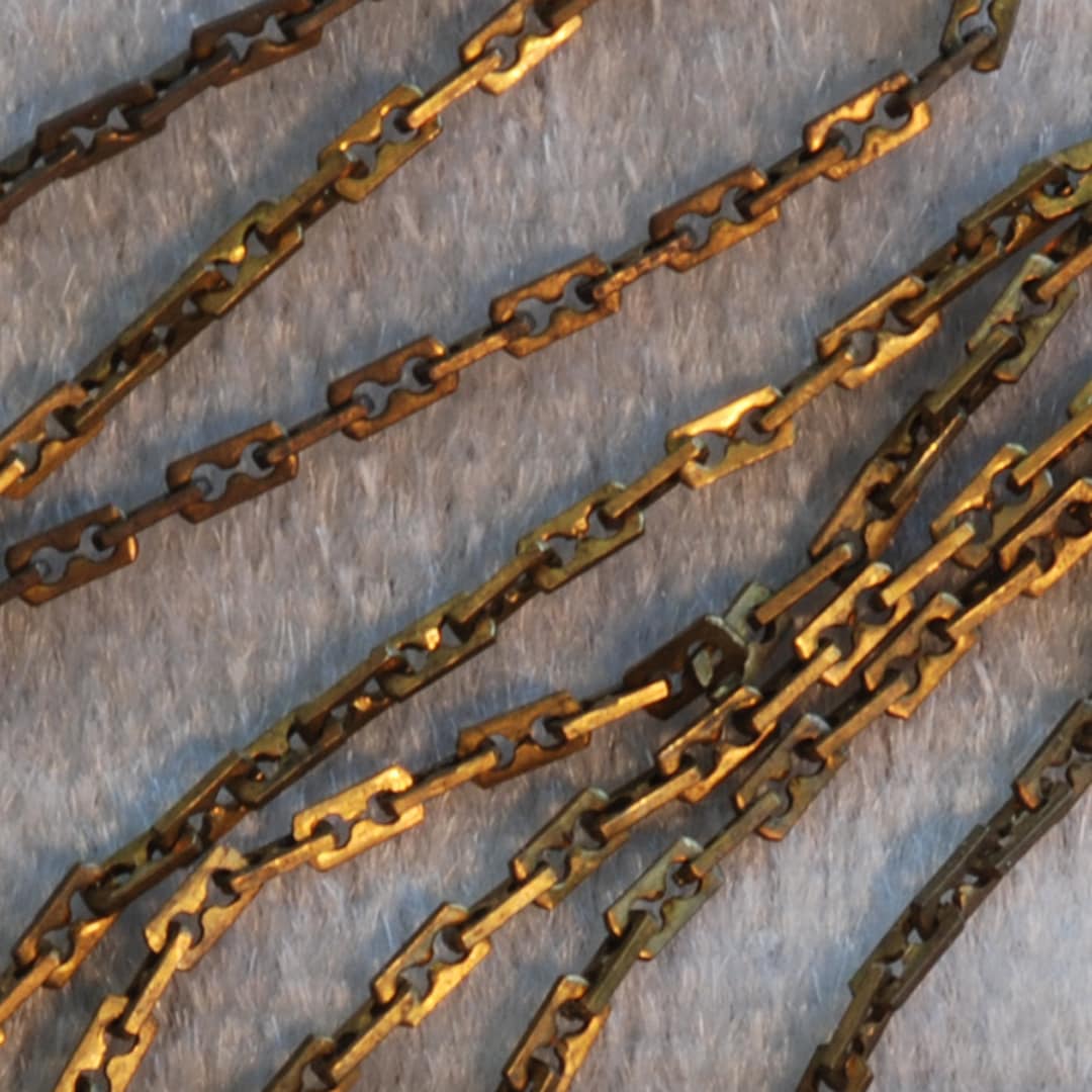 Vintage Brass Square Link Chain - Chain by the Foot - Bronze Patina ...