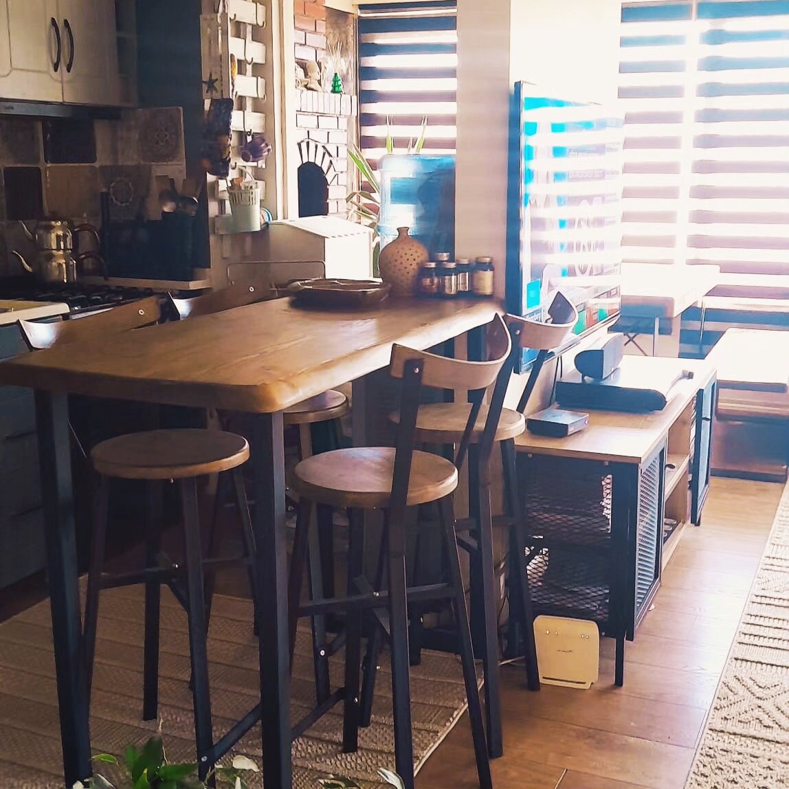 Wooden Bar Table and Chairs, Industrial Table, Industrial Chair ...