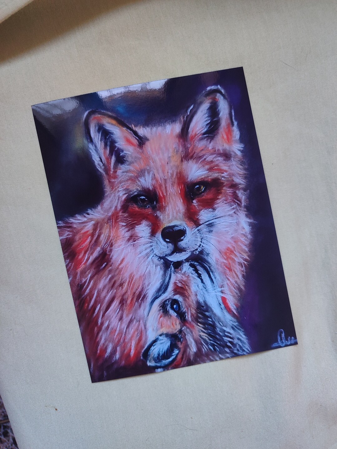 Glossy Art Print of Fox Drawing 15x20 Cm - Etsy