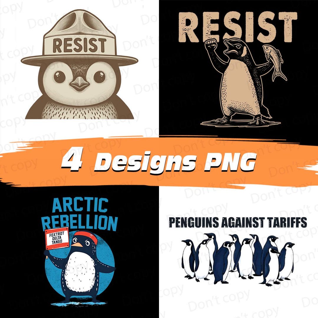 Penguins Against Tariff Png, Anti Trump Png, Protest Penguin Png ...
