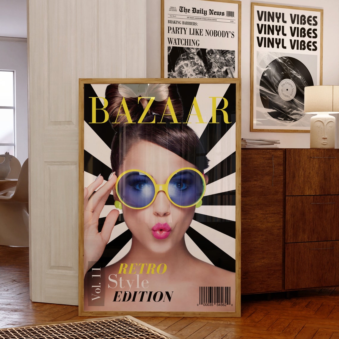 Fashion Magazine Cover Wall Art, Fashion Magazine Poster, Retro Style ...