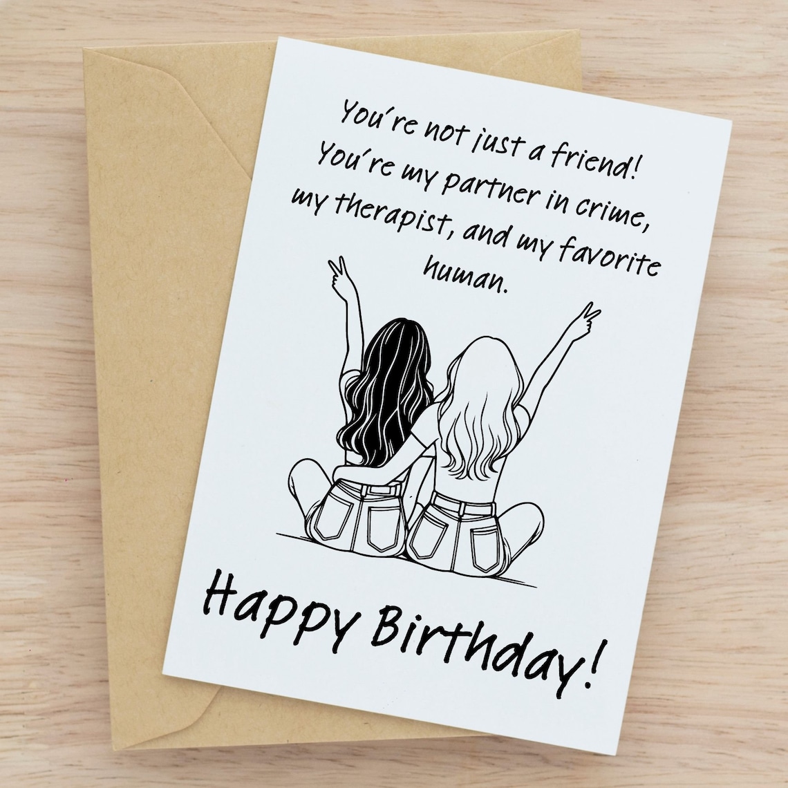 Funny Best Friend Birthday Card Cute Bff Birthday Gift Printable