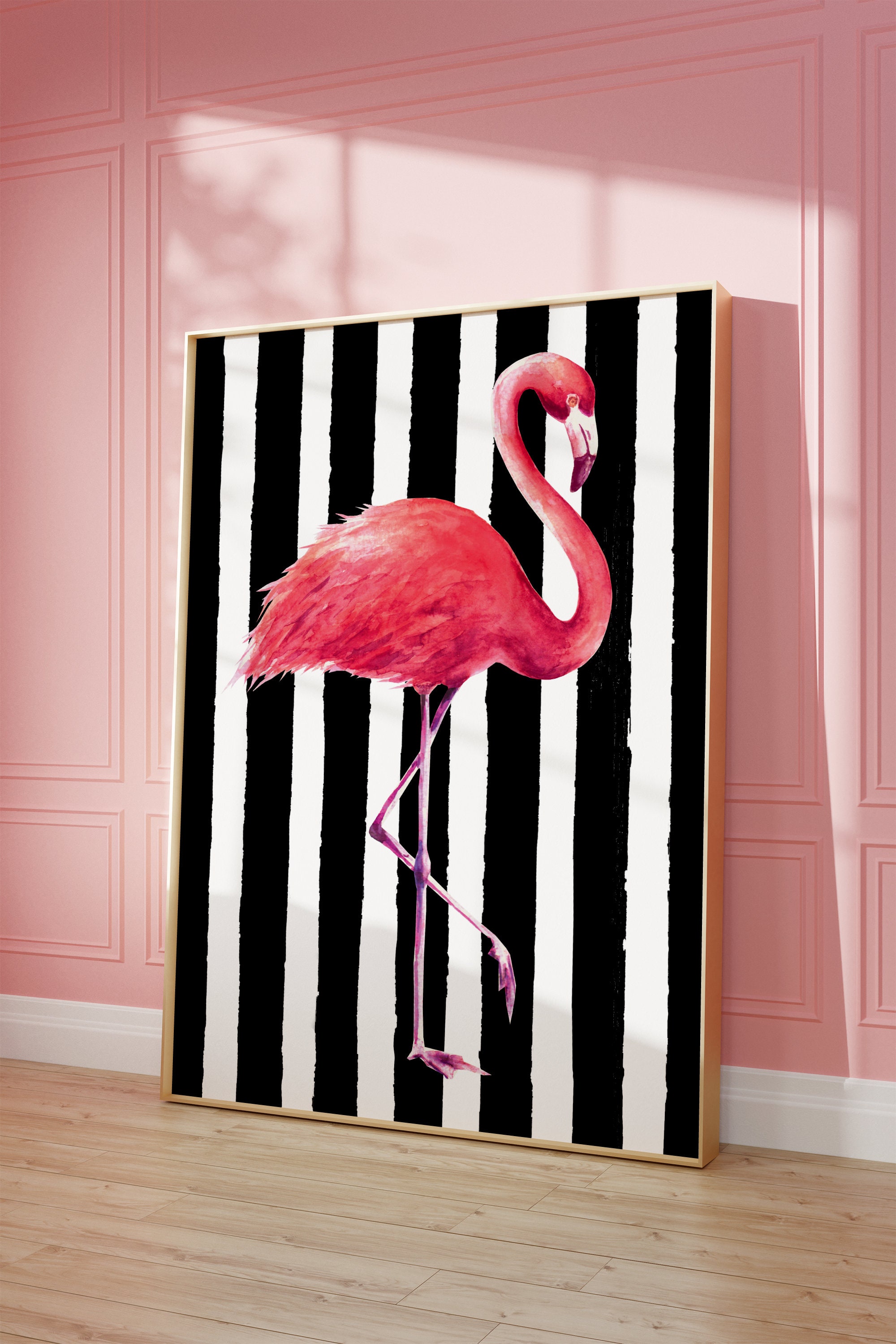 Pink Flamingo Poster, Modern Flamingo Poster, Watercolor Flamingo Print ...