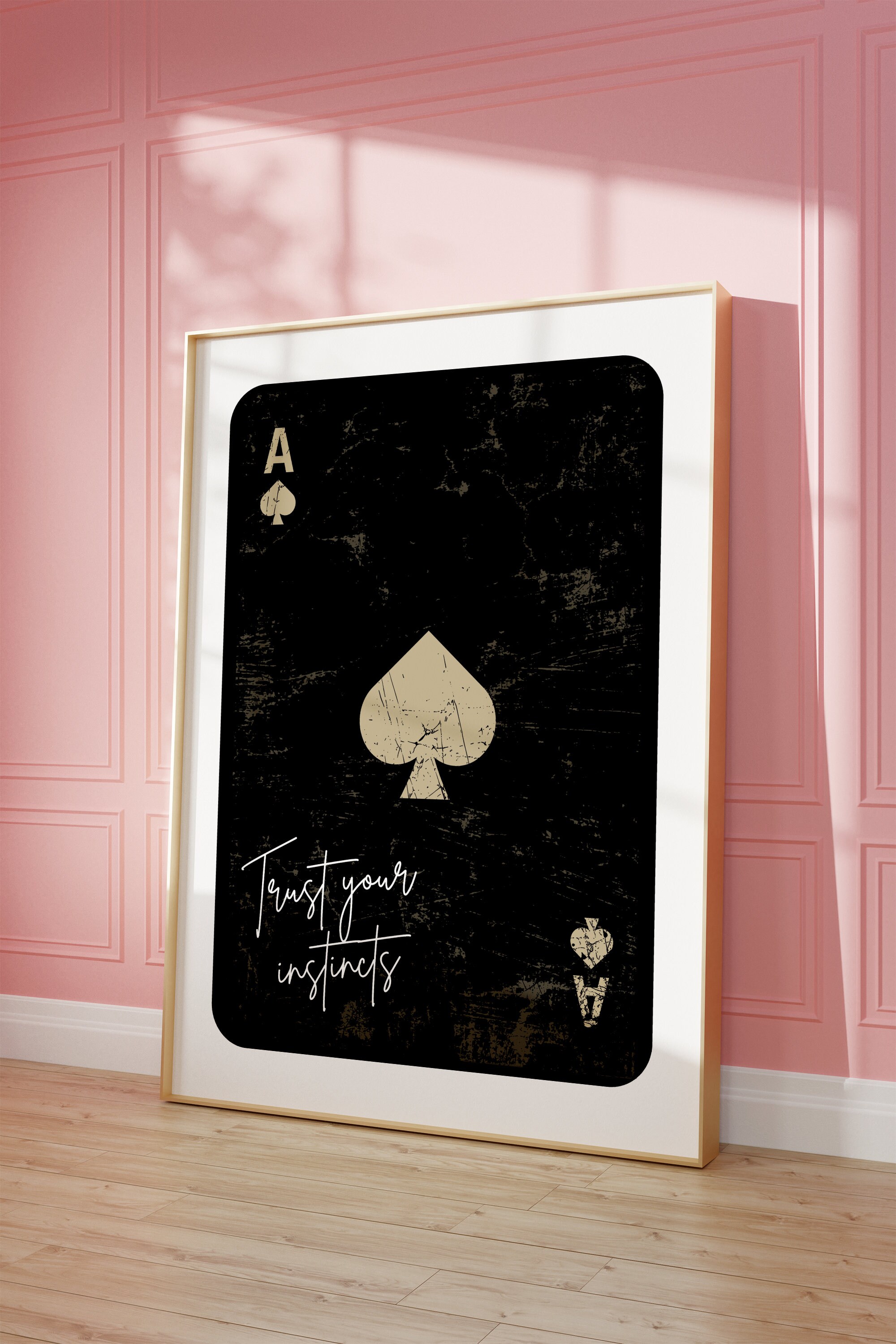 Retro Ace of Spades Poster, Vintage Wall Art, Poker Room Decor, Card ...