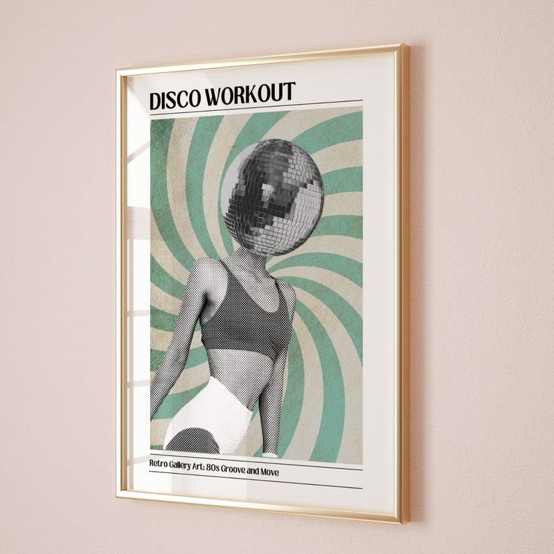 Disco Workout Art Print | Digital Wall Art Poster | Retro Fitness Decor ...