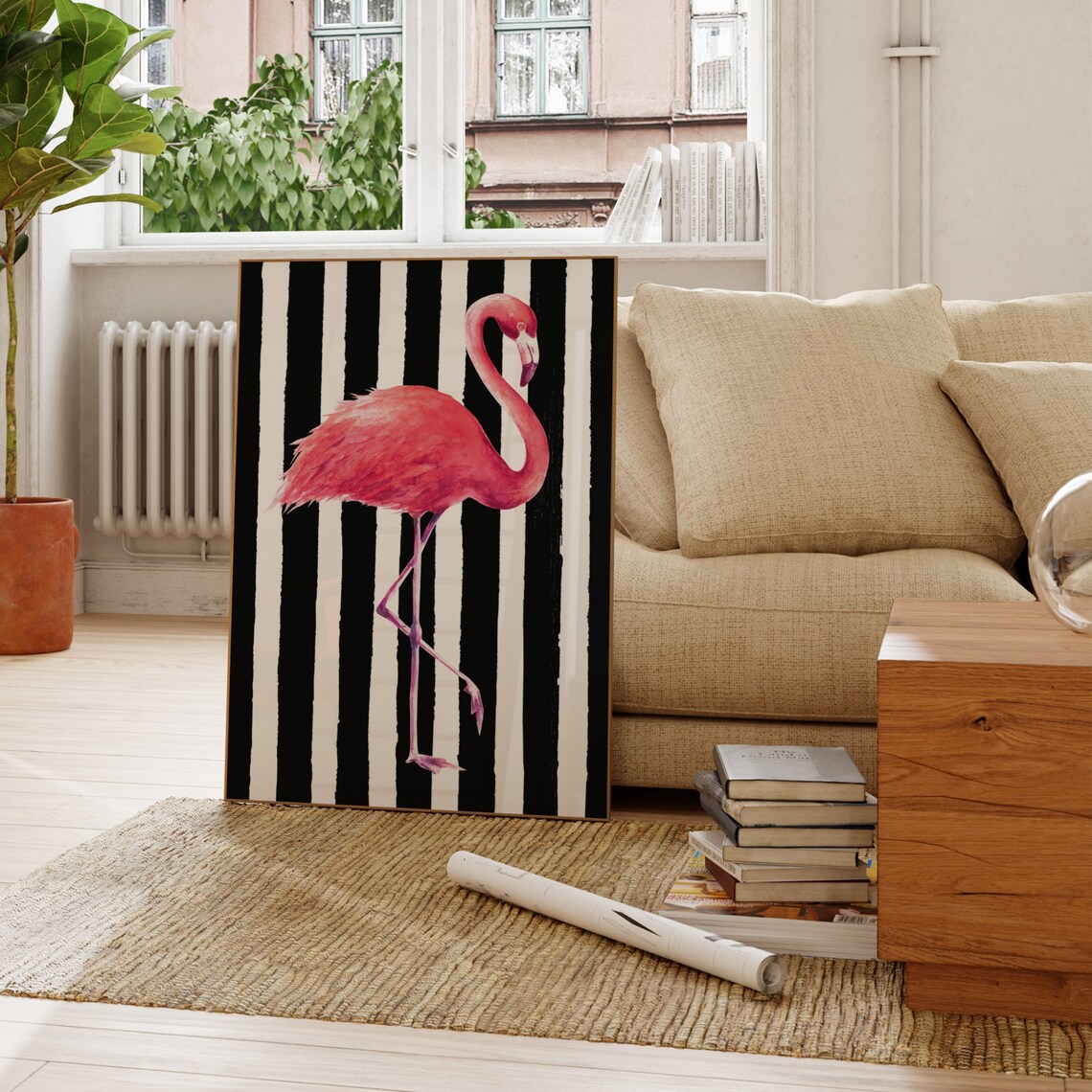 Pink Flamingo Poster, Modern Flamingo Poster, Watercolor Flamingo Print ...