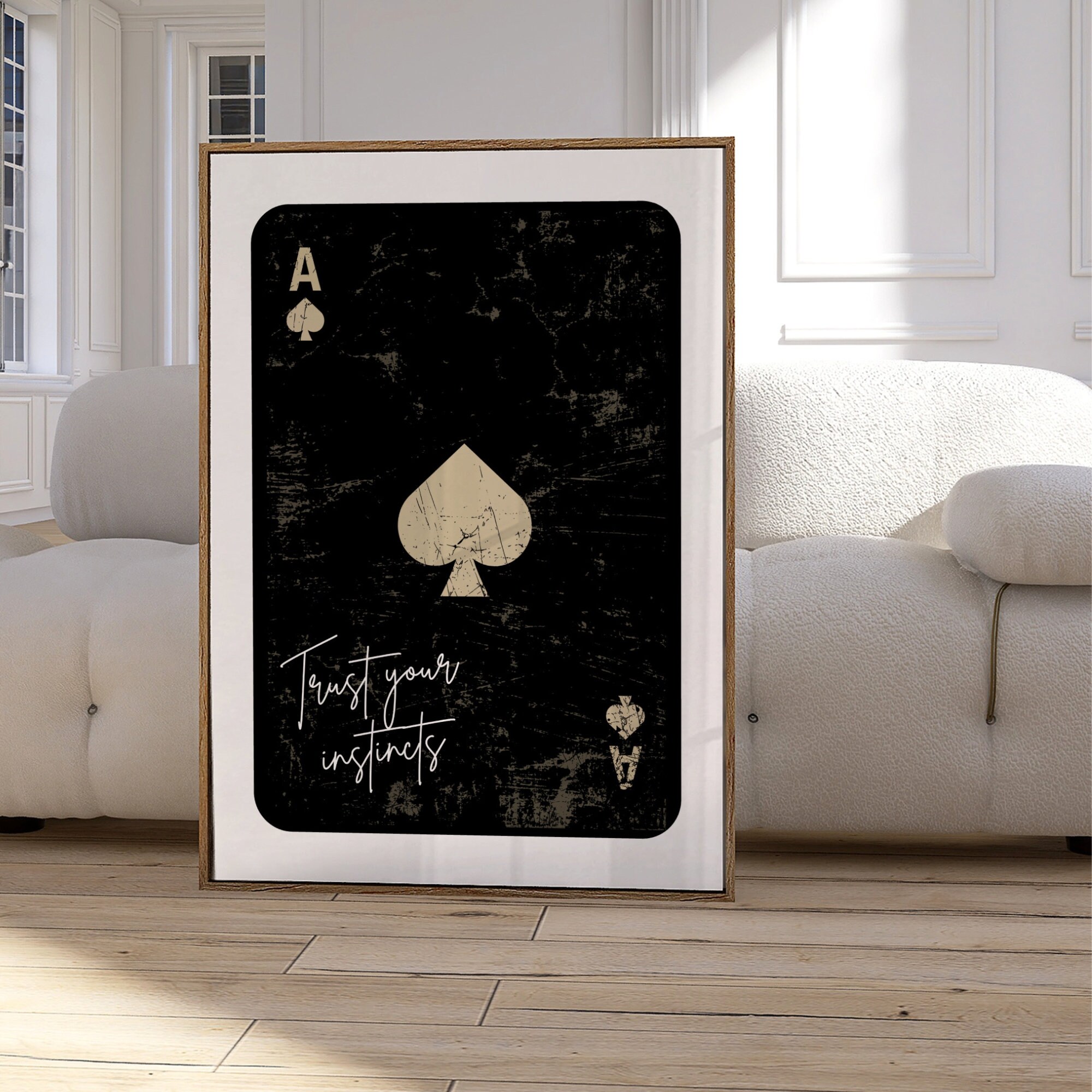Retro Ace of Spades Poster, Vintage Wall Art, Poker Room Decor, Card ...