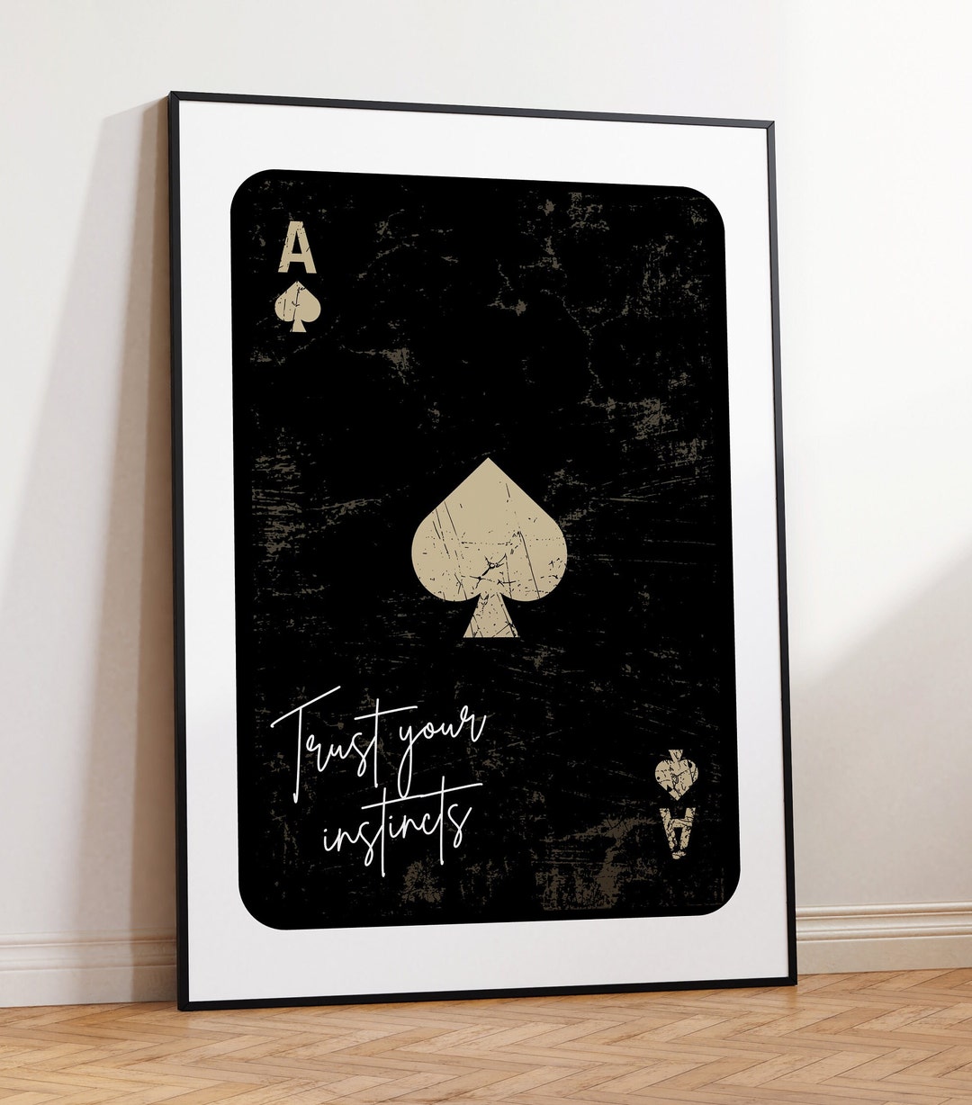 Retro Ace of Spades Poster, Vintage Wall Art, Poker Room Decor, Card ...