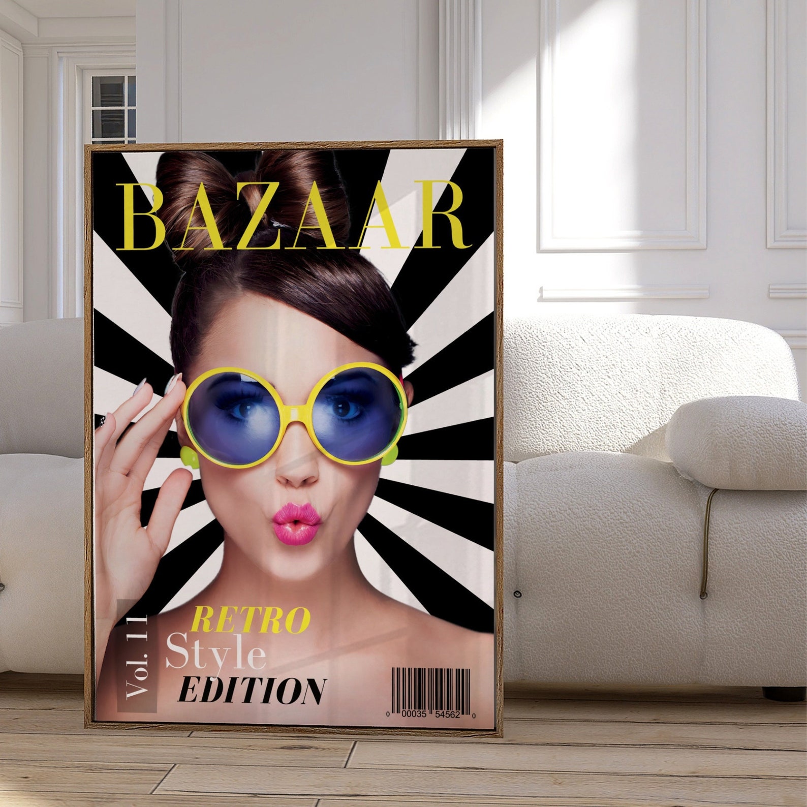 Fashion Magazine Cover Wall Art, Fashion Magazine Poster, Retro Style ...