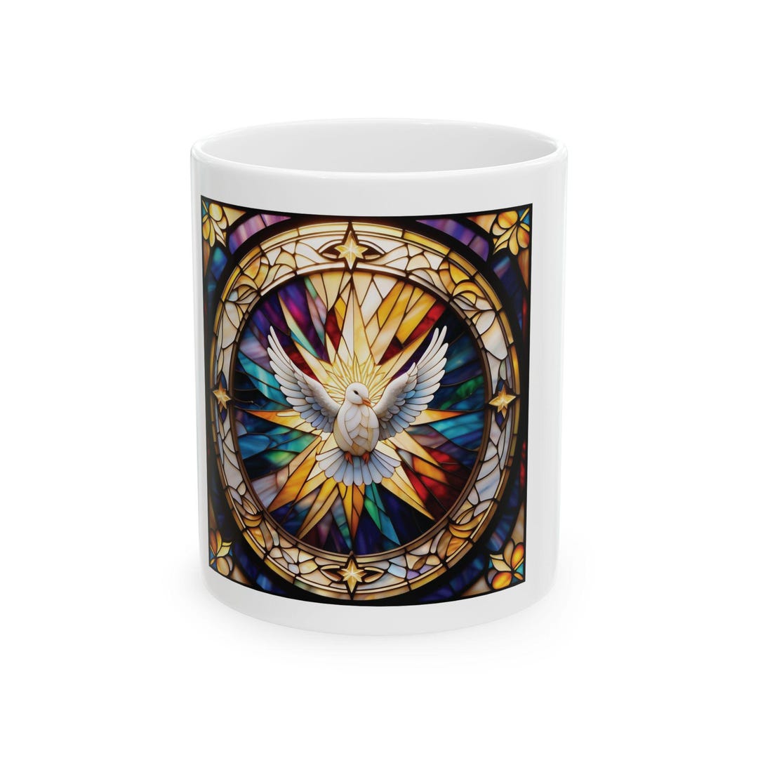 Holy Spirit, Christian, Stained Glass, Ceramic Mug, (11oz, 15oz) - Etsy