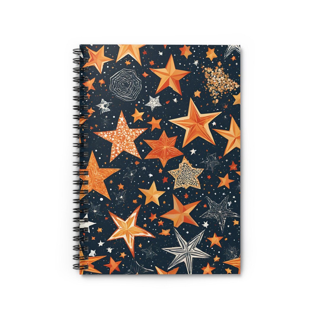 Stars Design Spiral Notebook - Ruled Line Journal, Celestial Notebook ...