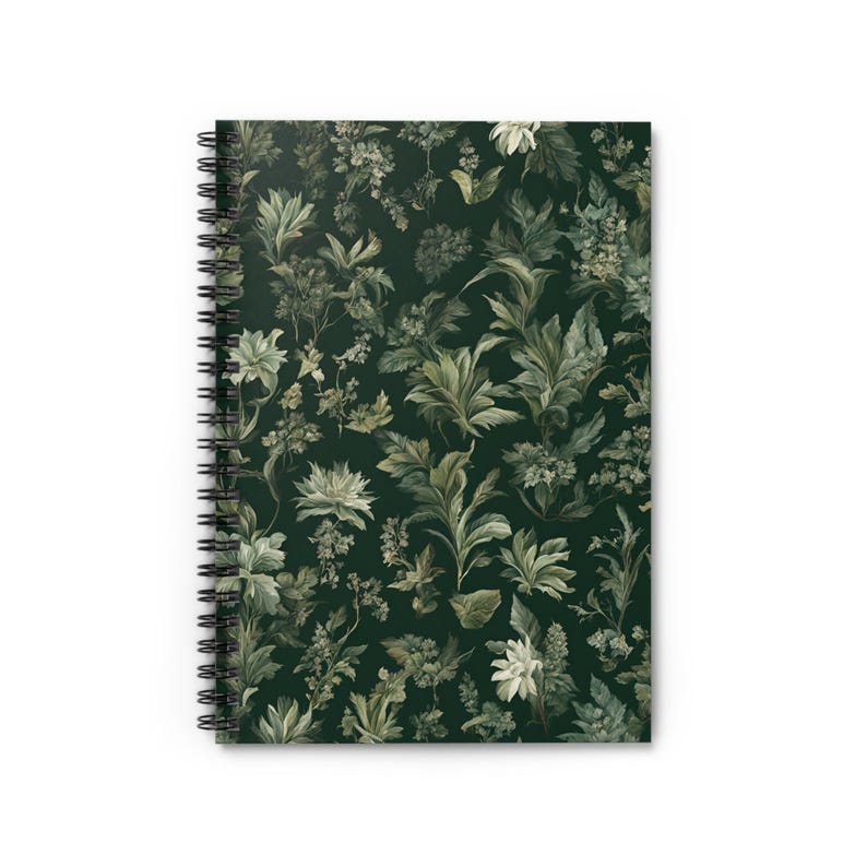 Vintage Dark Green Spiral Notebook Aesthetic Ruled Line Journal for ...