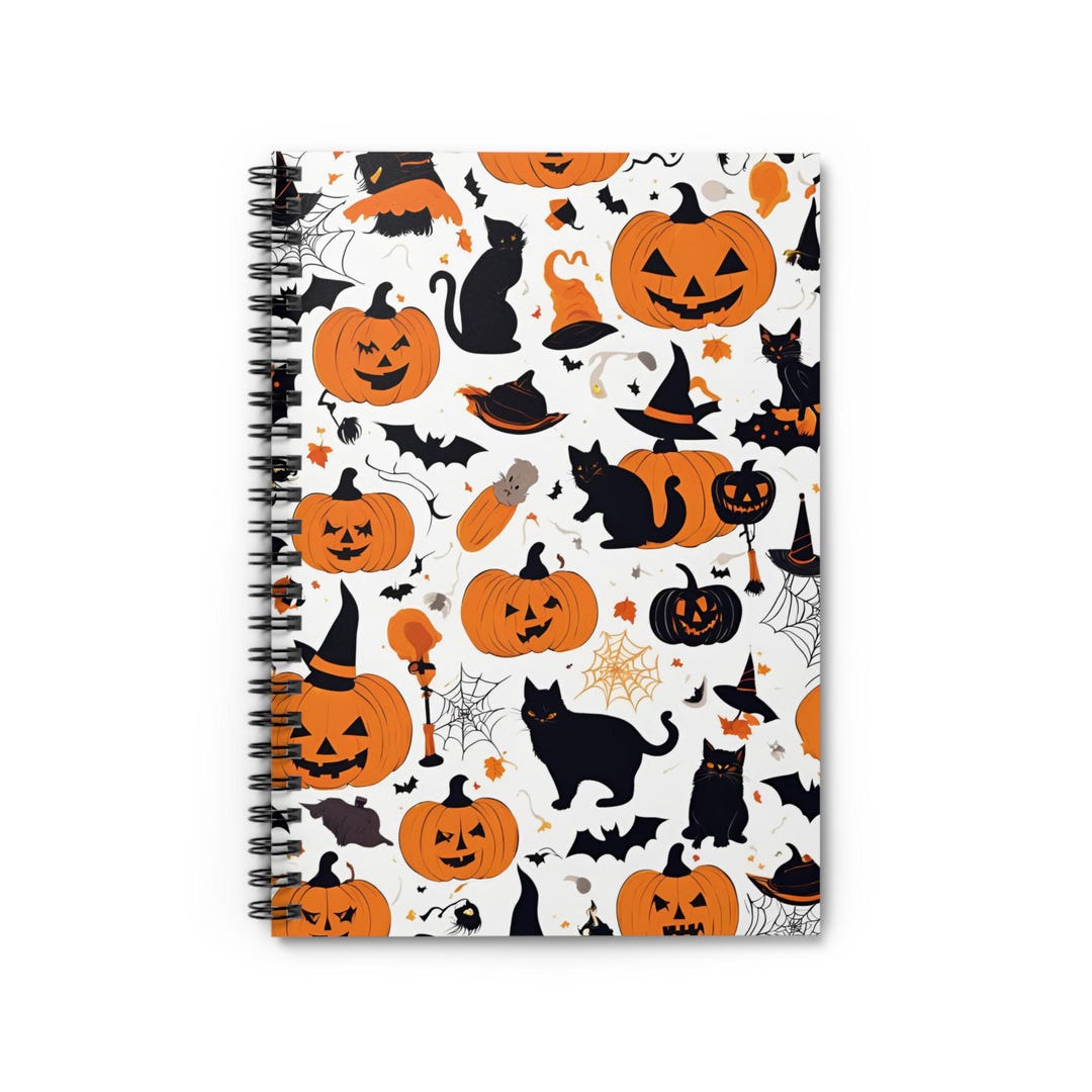 Halloween Spiral Notebook Ruled Line, Witch Cauldron, Pumpkin, Autumn ...