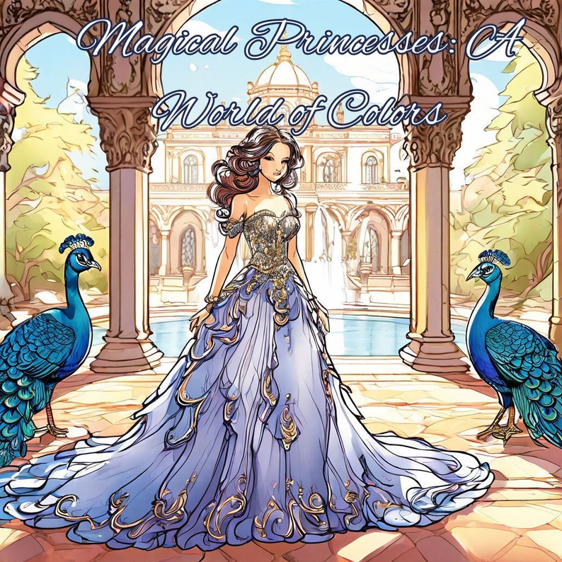 Magical Princesses: A World of Colors Princesses Coloring Book - Etsy