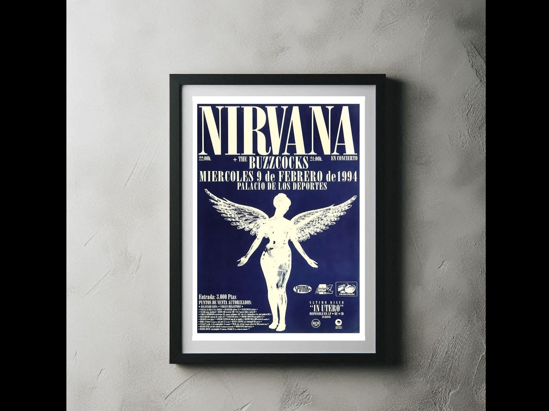 Nirvana Poster Kurt Cobain Concert Poster Band Poster Digital Print ...