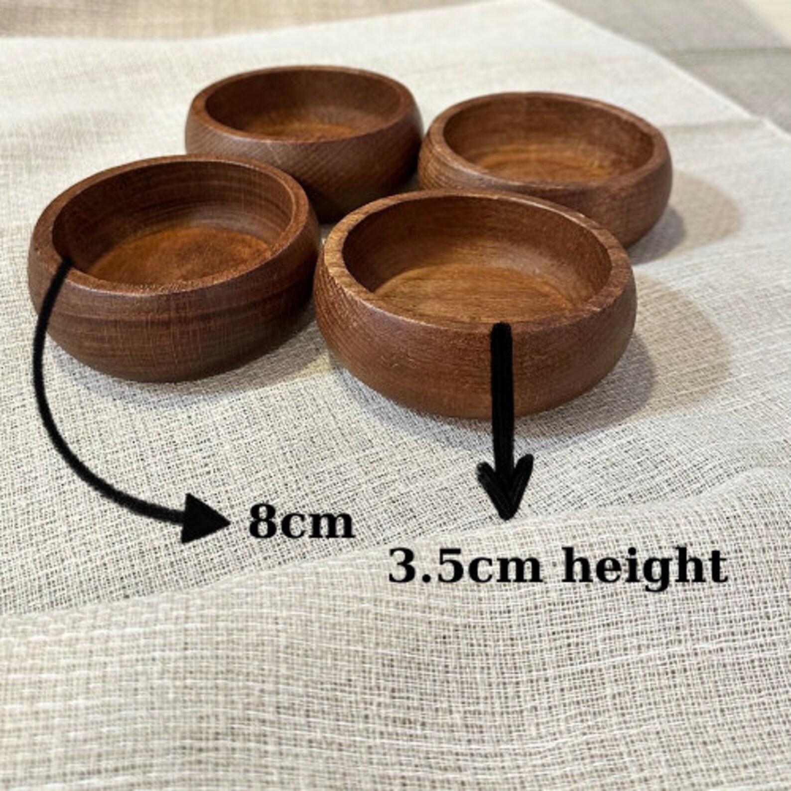 Rustic Wooden Bowls Acacia Set for Snacks & Sauces Tiny Handcrafted ...