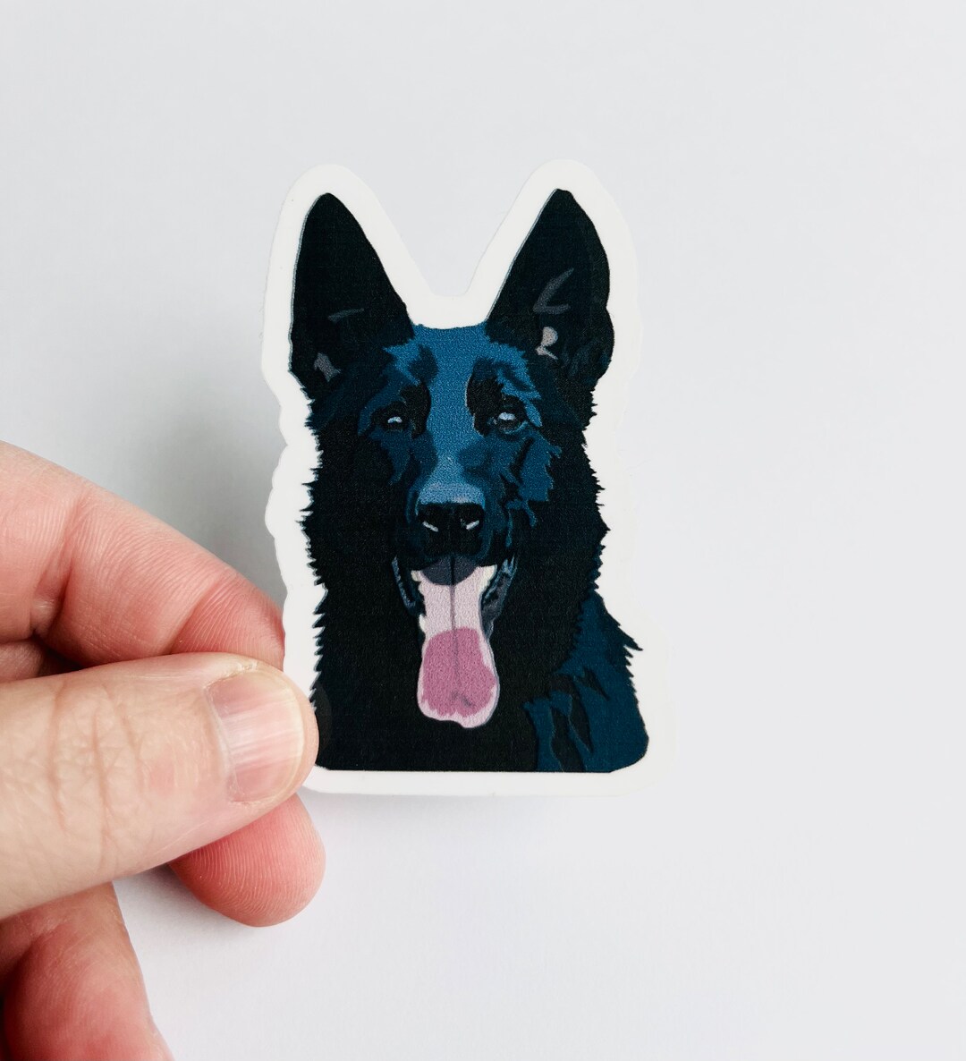 Black German Shepard Sticker, Animal Stickers, Dog Sticker, Laptop ...