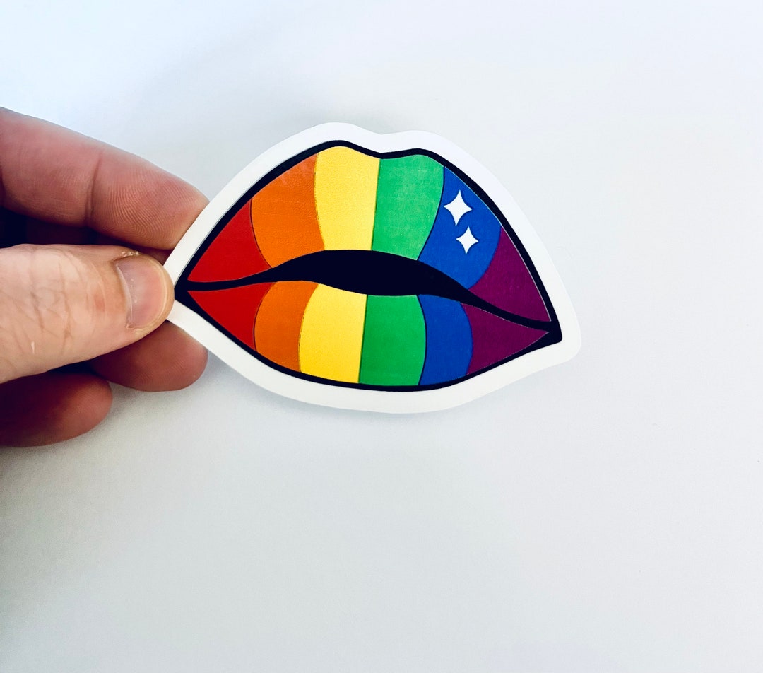 Rainbow Lip Sticker, Pride Sticker, Laptop Decal, Paper Products, Car ...