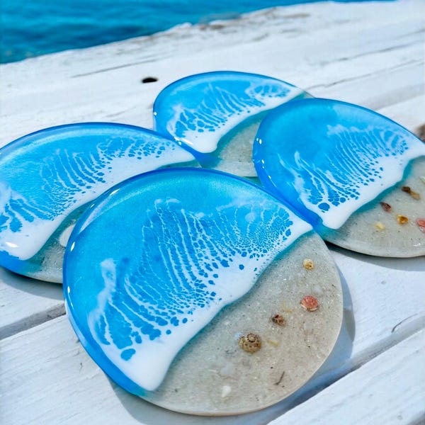 Resin Beach Coasters - Etsy