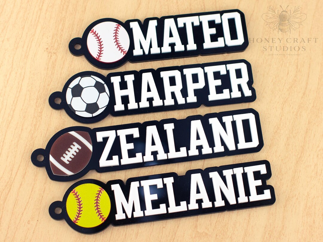 Personalized Sports Bag Tag for Kids – Custom Name Backpack Tag With ...