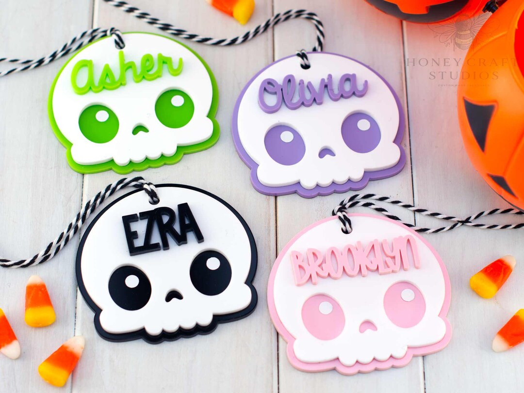 Halloween Personalized Name Tags Custom Boo Basket Tags Halloween ...