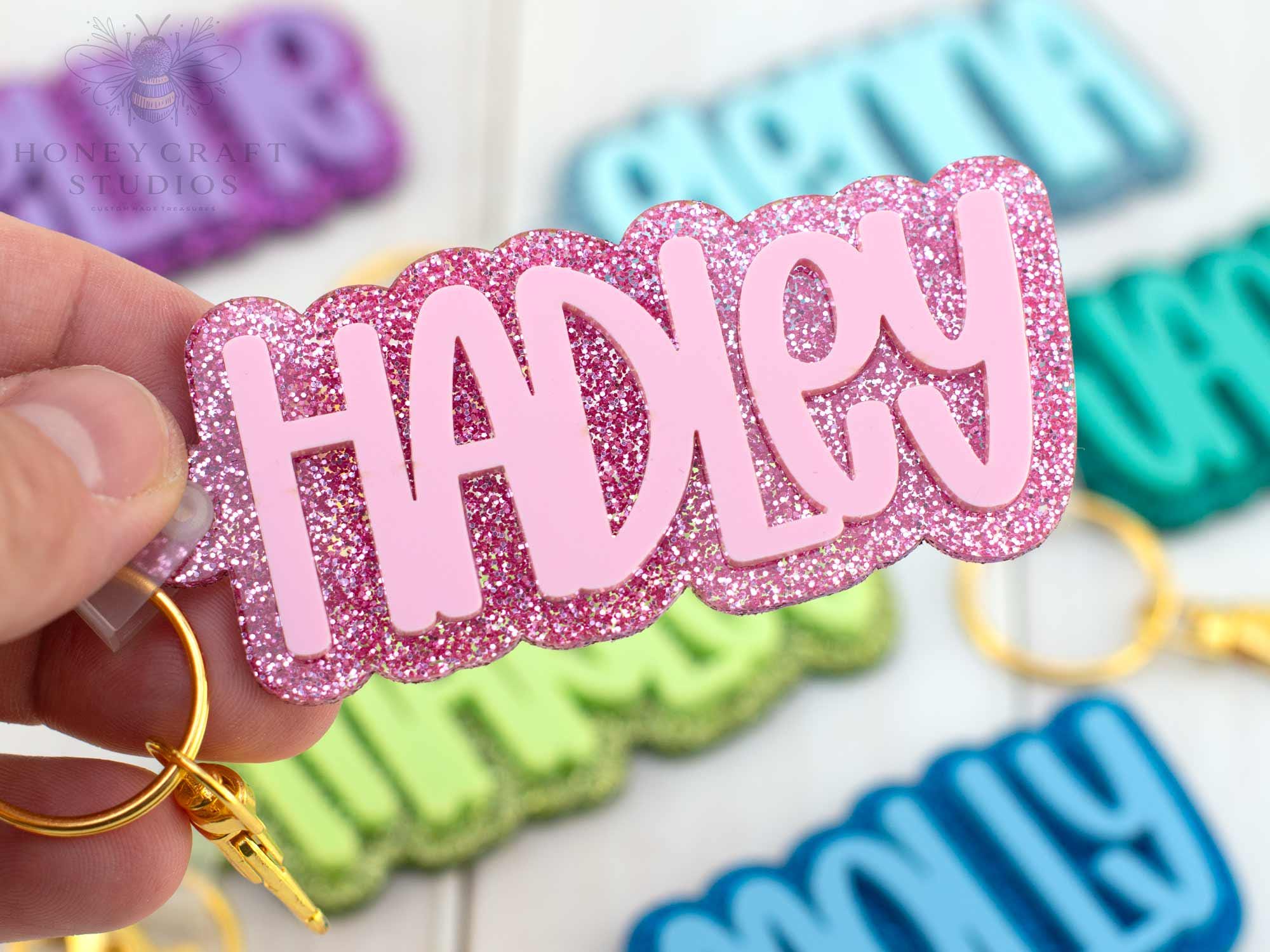 Personalized Name Tag Custom Backpack Keychain Name Tag Acrylic ...