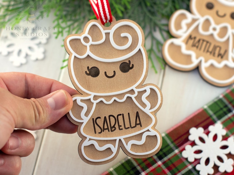 Personalized Gingerbread Boy Girl Ornament Custom Name Ornament ...