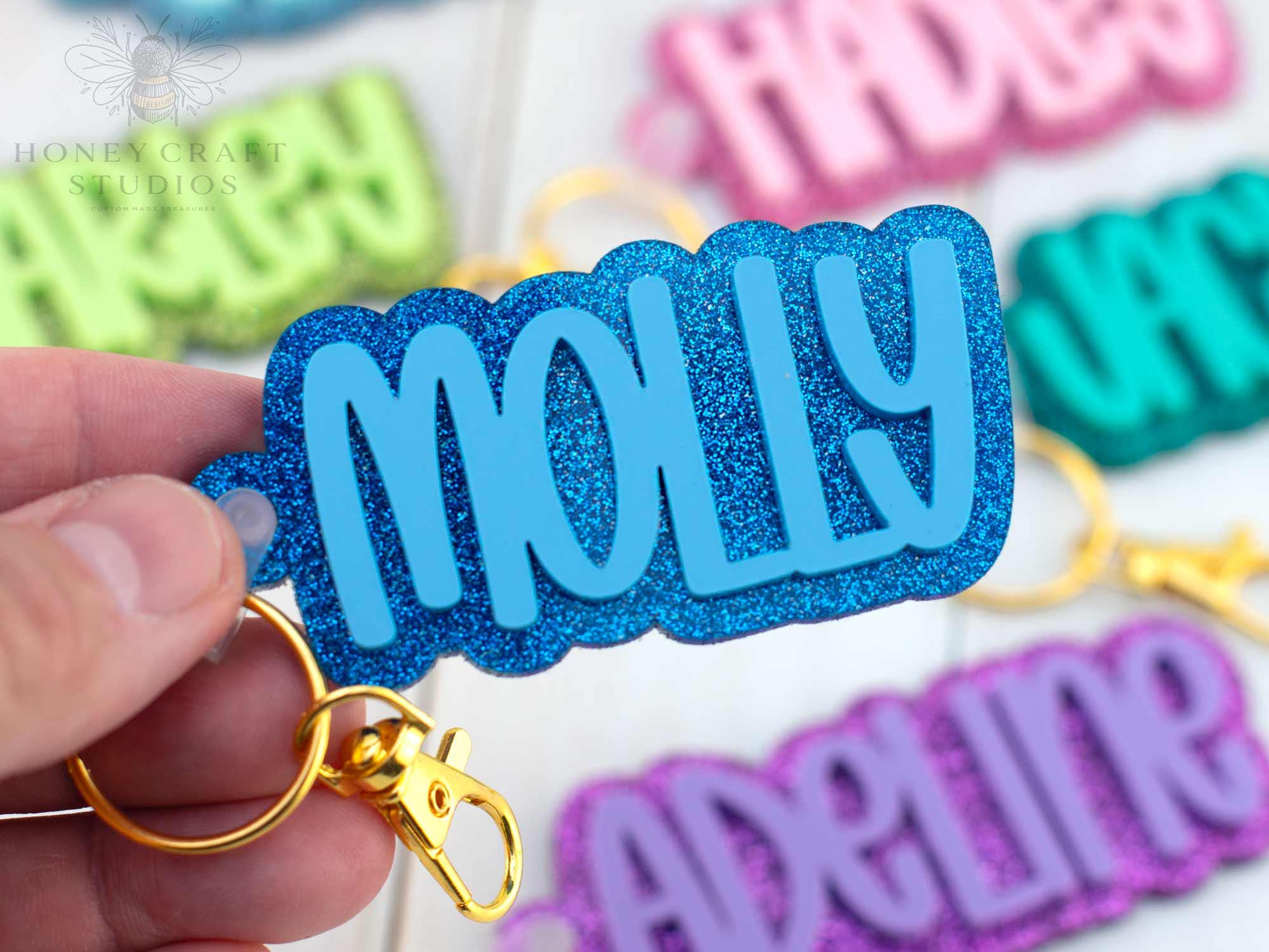 Personalized Name Tag Custom Backpack Keychain Name Tag Acrylic ...