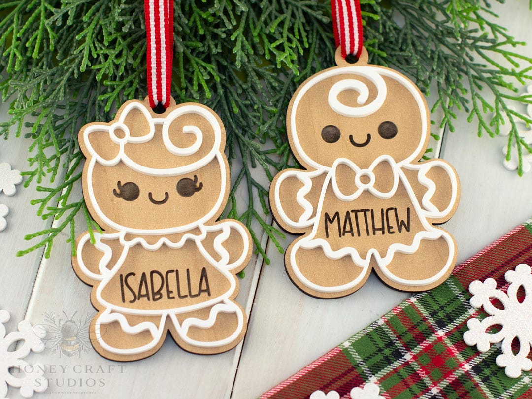 Personalized Gingerbread Boy Girl Ornament Custom Name Ornament ...