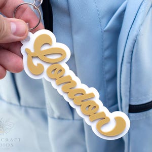 Personalized Retro Name Tag Custom Keychain Tag Kids Name Tags Diaper ...