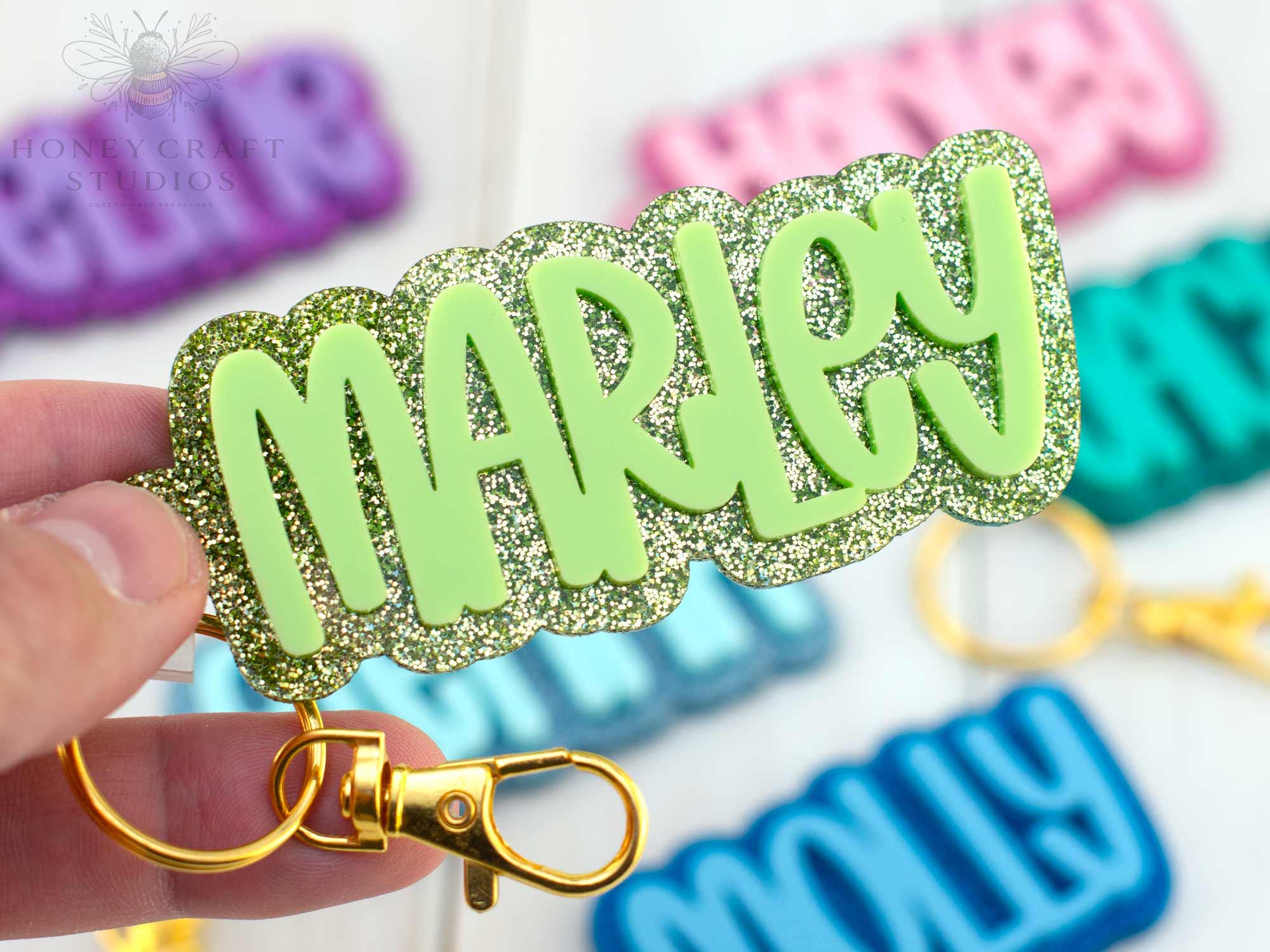 Personalized Name Tag Custom Backpack Keychain Name Tag Acrylic ...