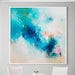 Extra Large Turquoise Wall Art Print, Light Blue Abstract Painting ...