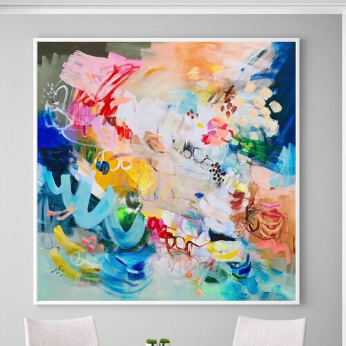 Cheerful and Colorful Extra Large Abstract Print for Modern - Etsy