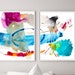 Abstract Prints Set, Set of 2 Large Prints, Joyful Multicolor Colorful ...
