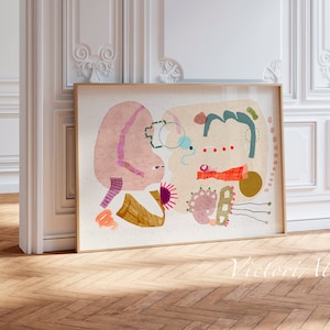 Abstract Painting Wall Art, Multicolor Large Minimalist Abstract Art ...