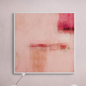 Minimalist Abstract Pink Wall Art, Large Abstract Painting Print ...