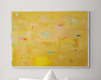 Yellow Abstract Art - Etsy