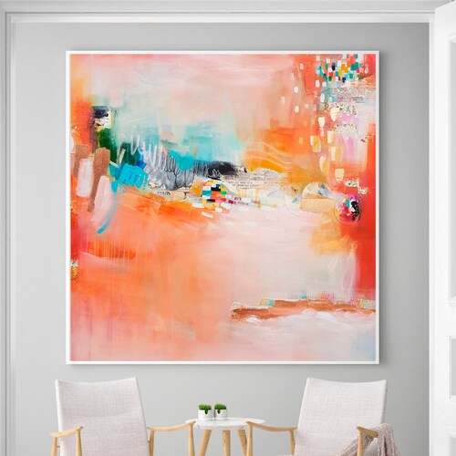 Vibrant Orange Colorful Abstract Art Print Coloured Abstract - Etsy