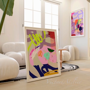 Abstract Pattern Eclectic Modern Painting, Extra Large Wall Art ...