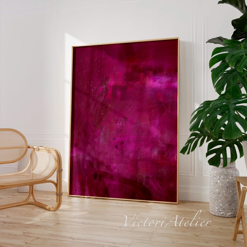 Magenta Abstract Print – Modern Giclée Wall Art - Etsy Australia