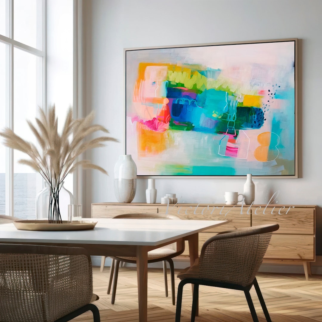 Large Abstract Print, Vibrant and Colorful Extra Large Wall Art Print ...