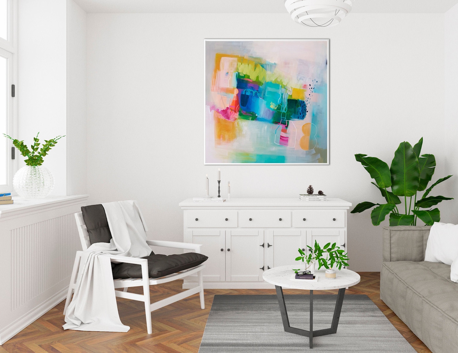 Large Abstract Print Vibrant and Colorful Extra Large Wall | Etsy