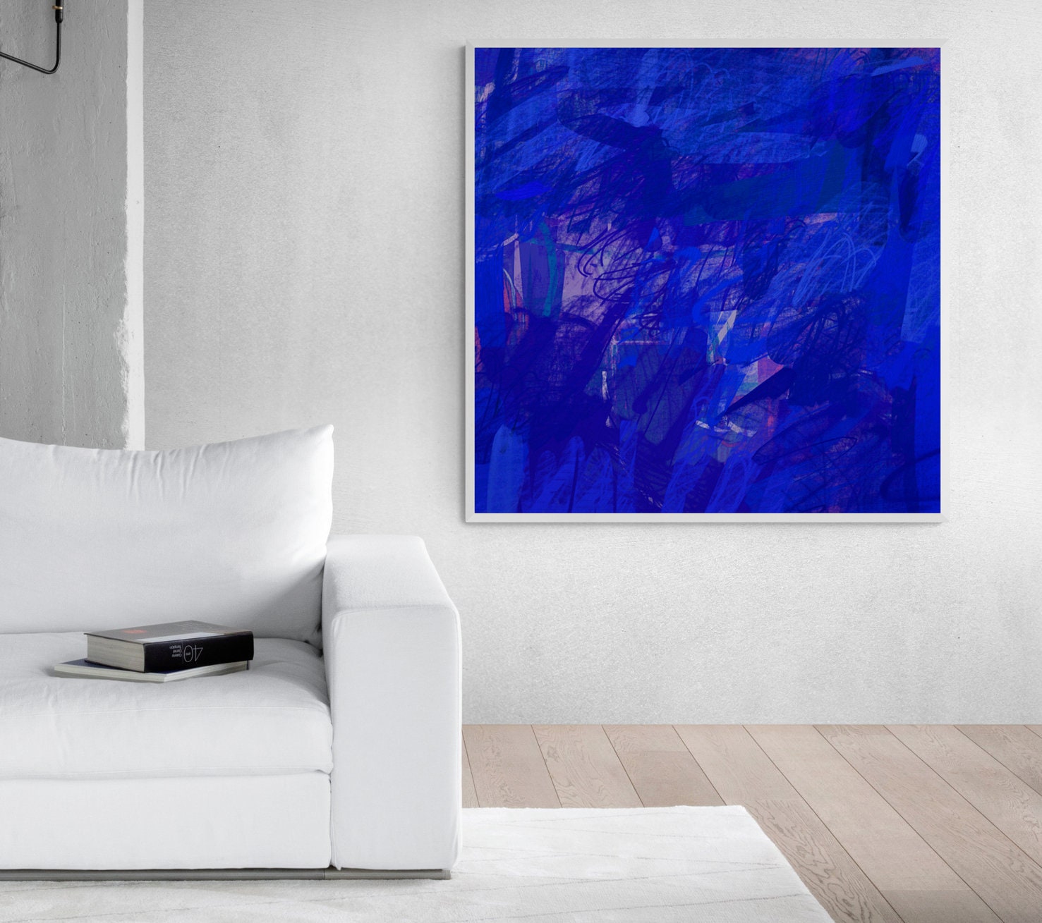 Royal Blue Modern Abstract Wall Art Printable Art Download | Etsy