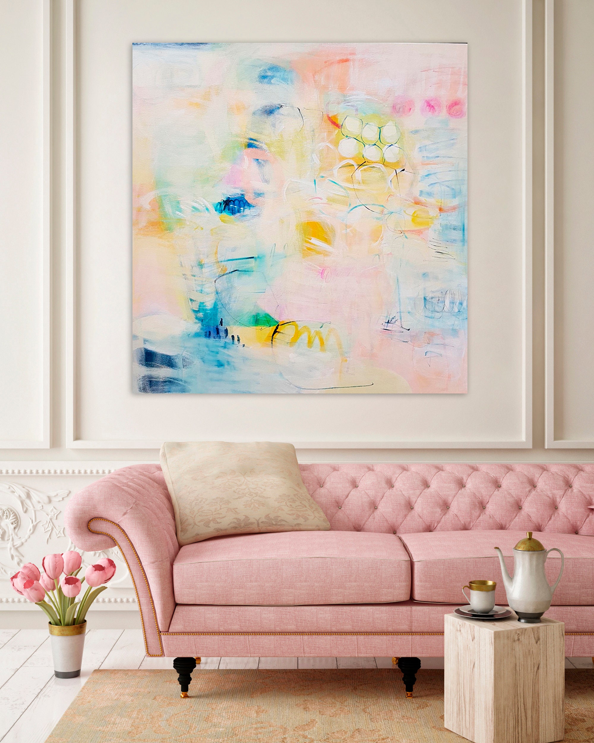 Impresión de arte de pared de colores pastel claro impresión - Etsy España